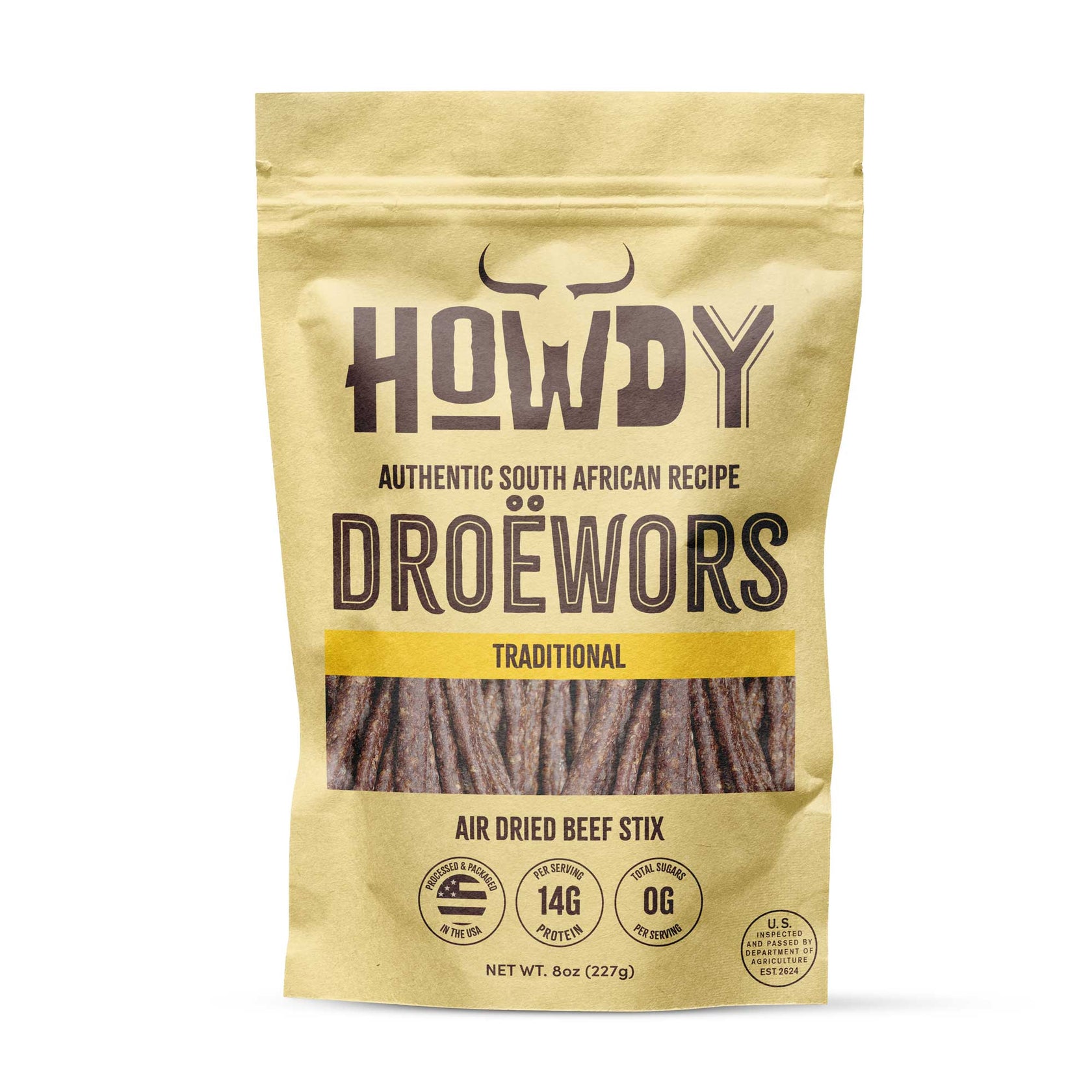 Beef Stix - Traditional Droëwors | Air-Dried Beef Sticks | Howdysnax