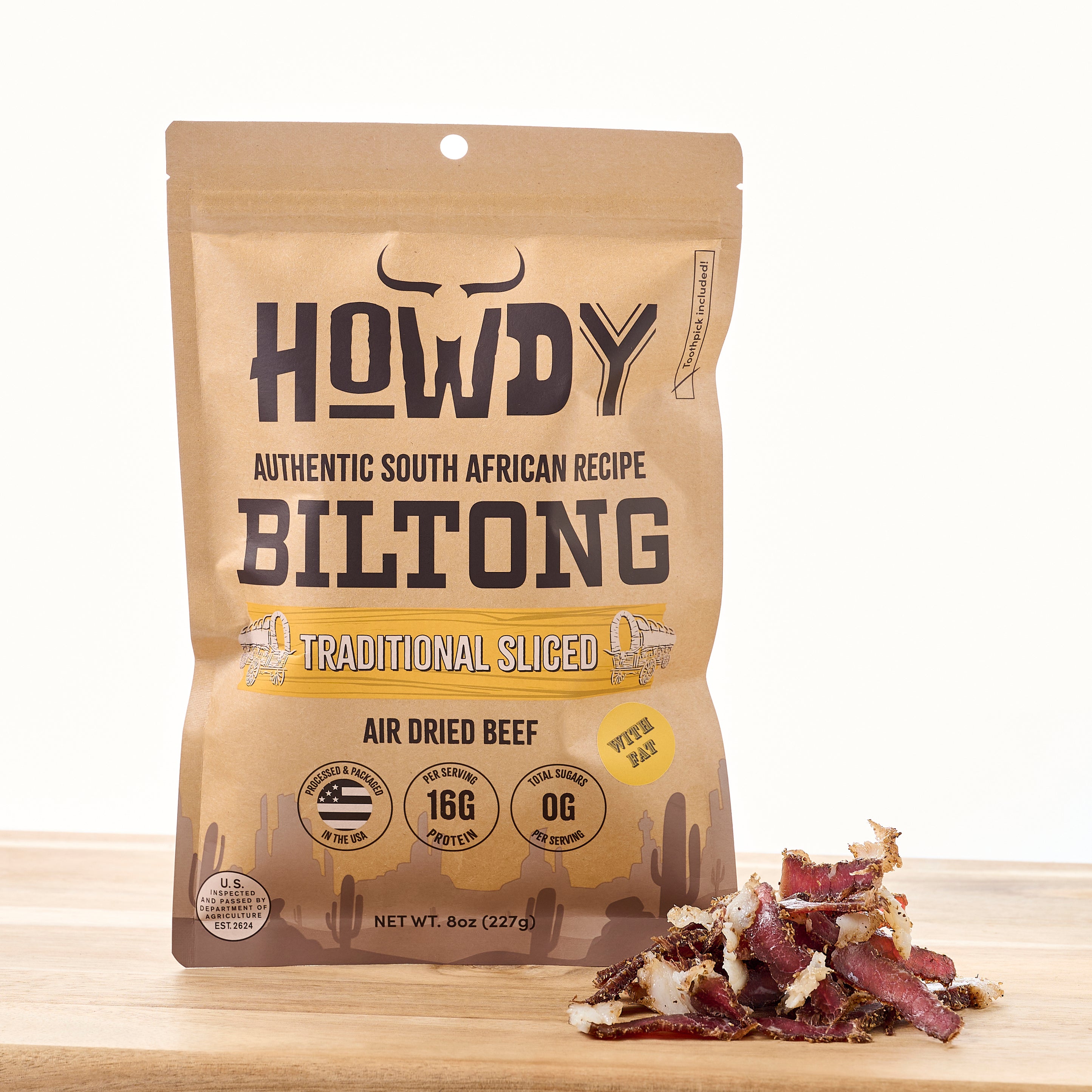 Traditional Sliced Biltong 8oz | Howdysnax Beef Jerky