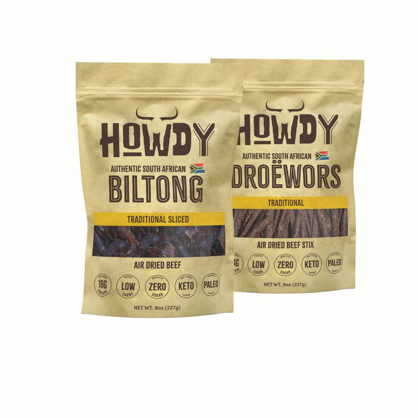 Traditional Biltong and Droewors Combo Pack - Save Big at $7.50 | Howdysnax